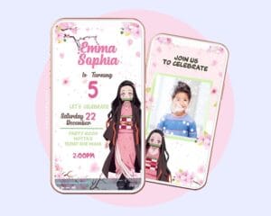 Nezuko Birthday Invitation